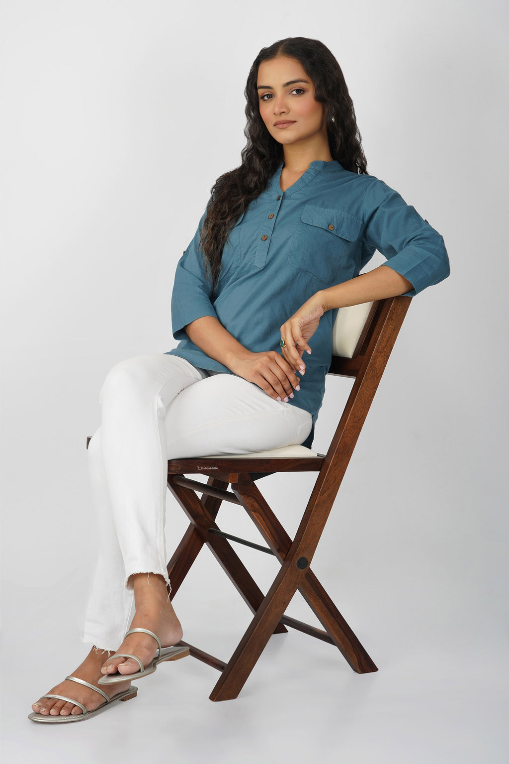 Sparsh Women's Pure Cotton Plain V-Neck Top - SPARSA India