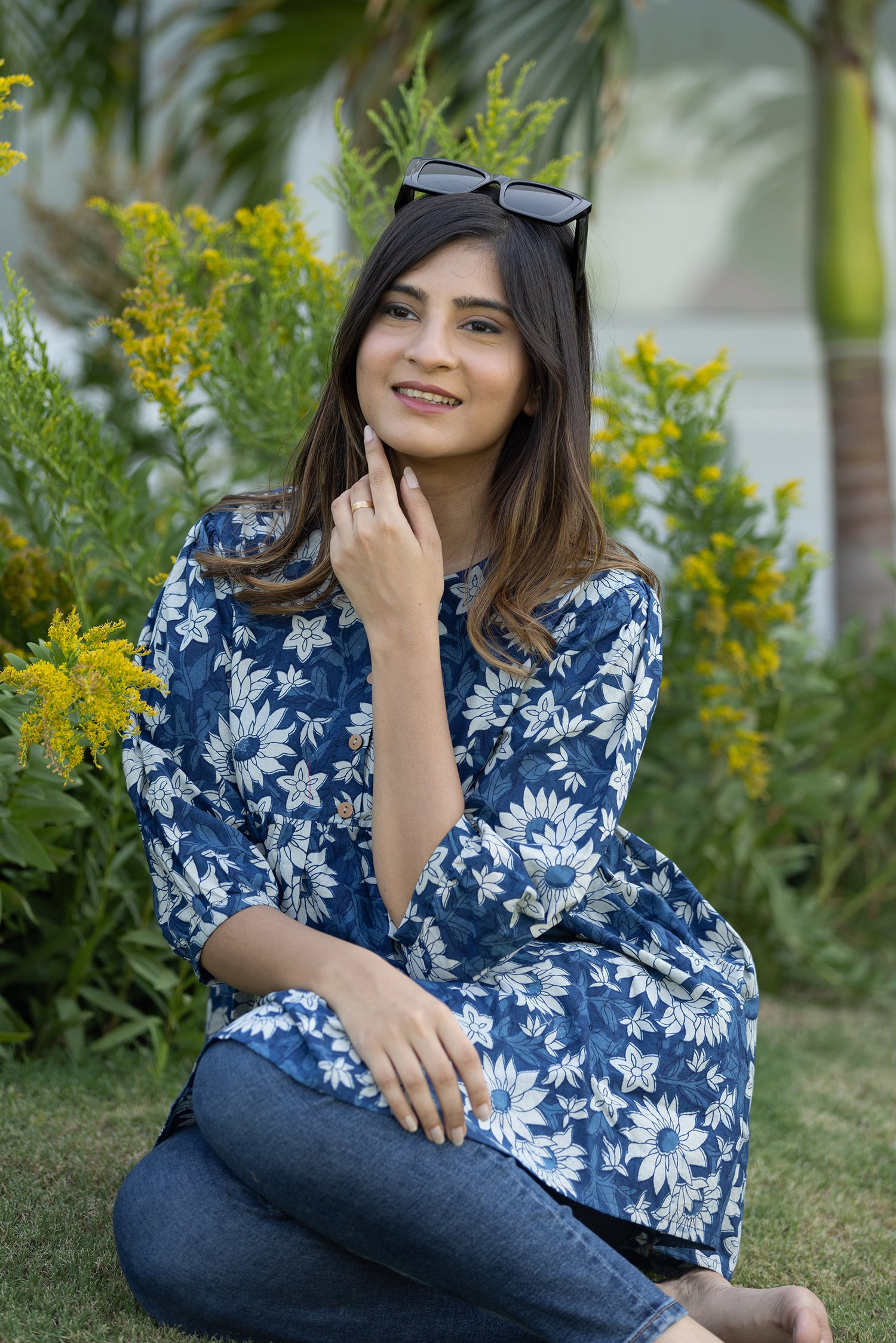 Suroor-e-Shararat Women's Pure Cotton Pleated Top - SPARSA India